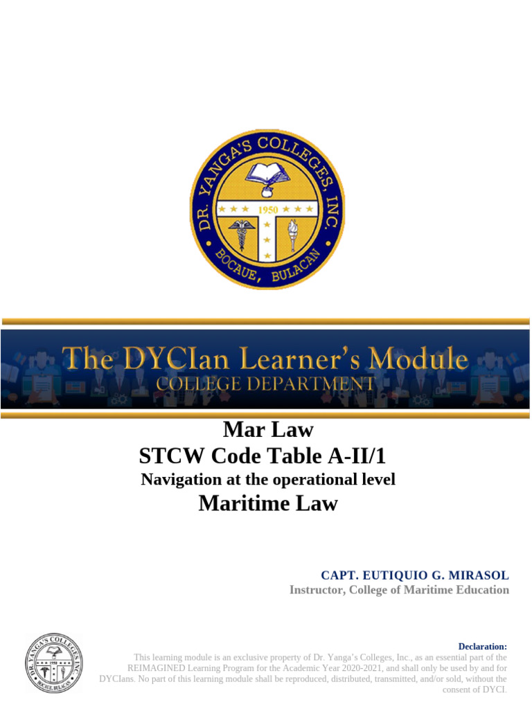MARLAW-WEEK15-CME-IMO-Convention-OK 2 | PDF | Shipping