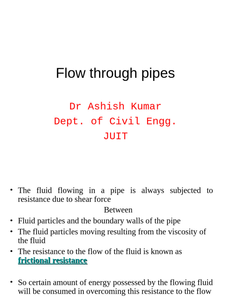 Flow Through Pipes | PDF | Turbulence | Fluid Dynamics