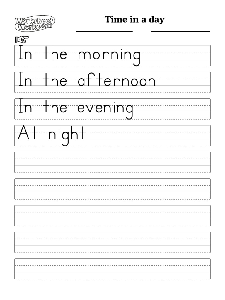WorksheetWorks Time in a Day 1 | PDF