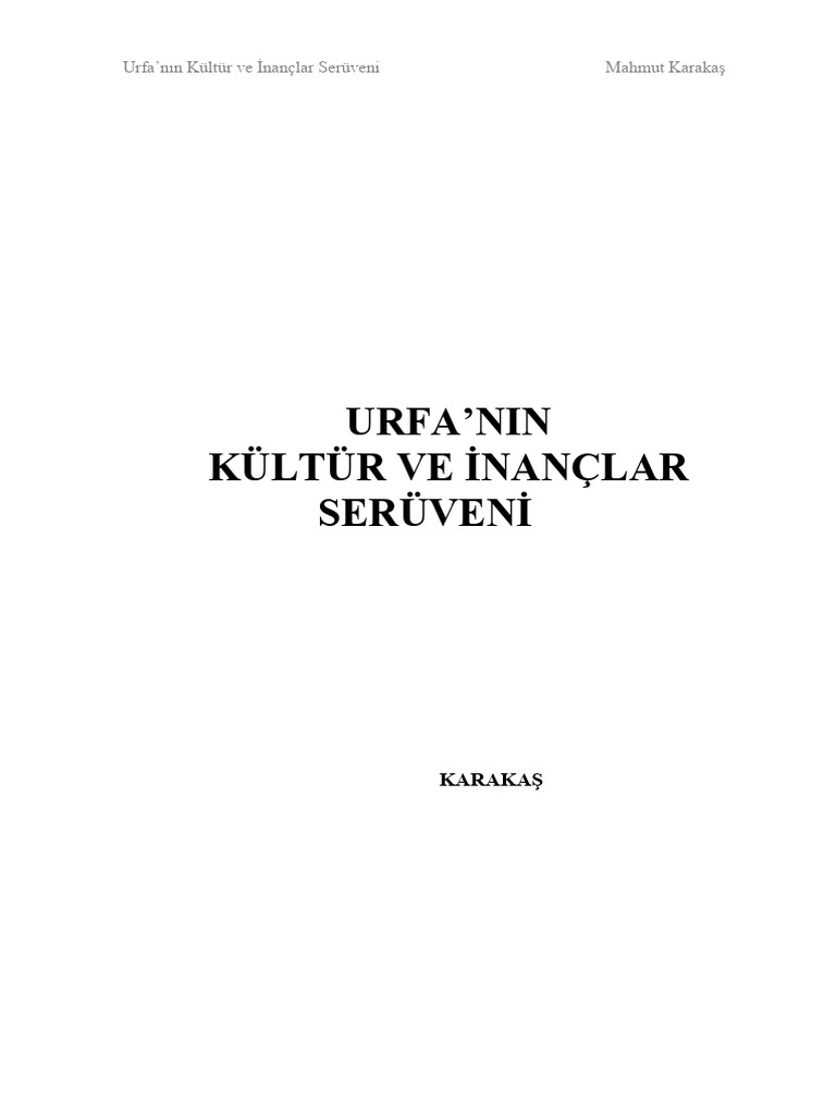 28 Urfanin Kultur Ve Inanclar Seruveni | PDF