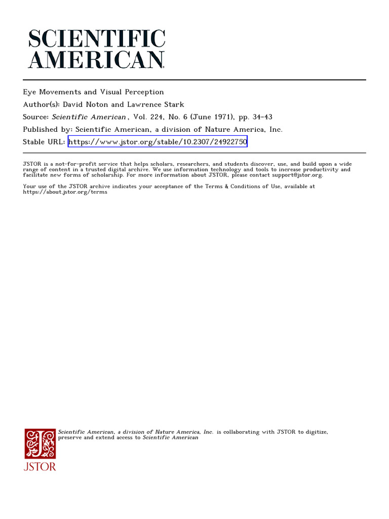 Eye Movements and Visual Perception | PDF | Perception | Visual Perception