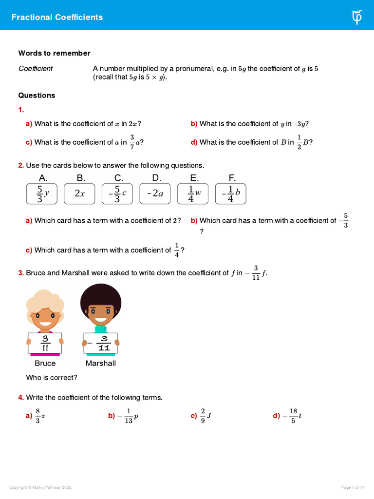 Exercise-3.4-Fractional-Coefficients- | PDF | Mathematics | Algebra