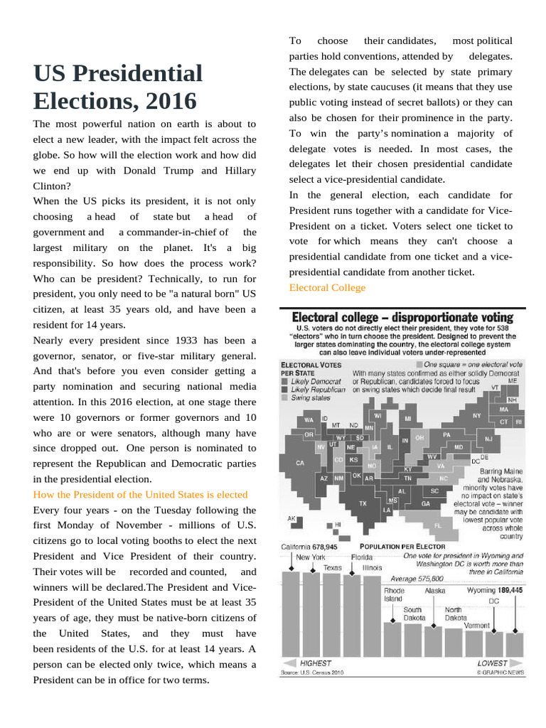 2016 US Presidential Election Overview | PDF | United States ...