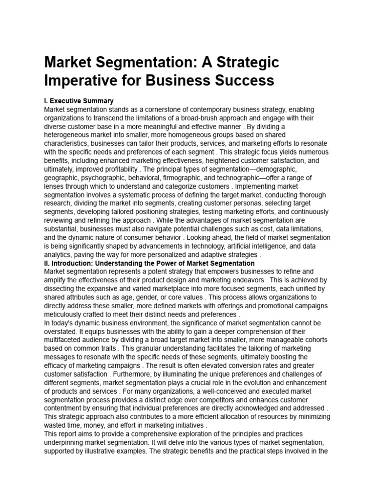 Market Segmentation Strategies for Success | PDF | Marketing | Market Segmentation