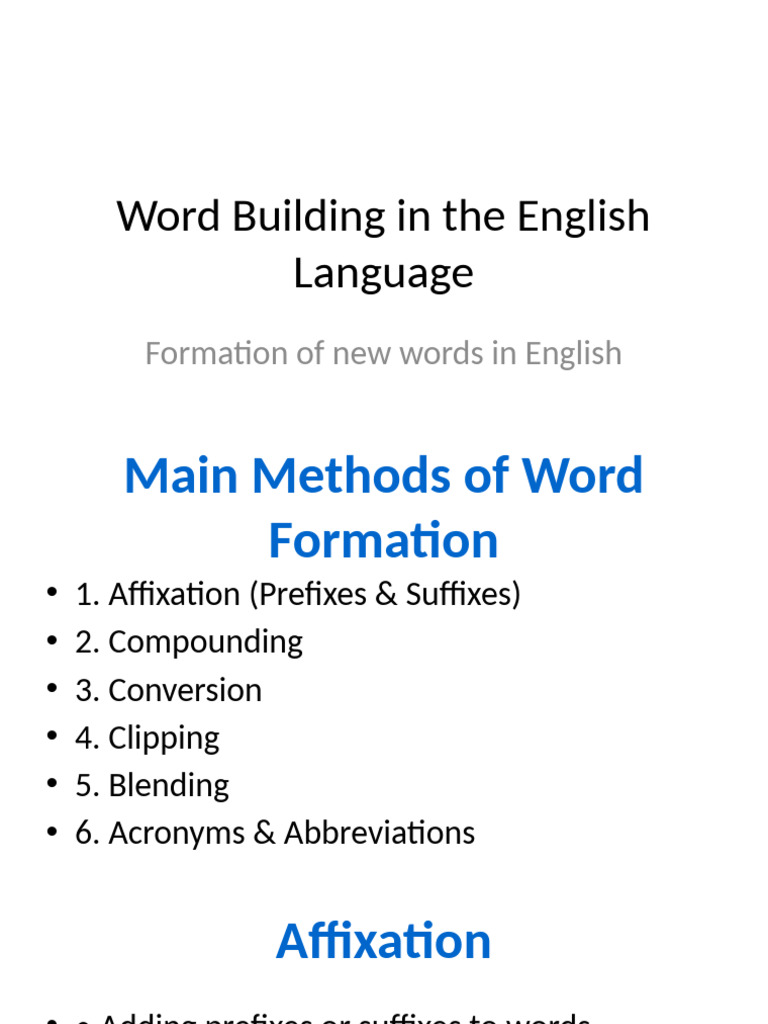 Word Building in English-2 | PDF