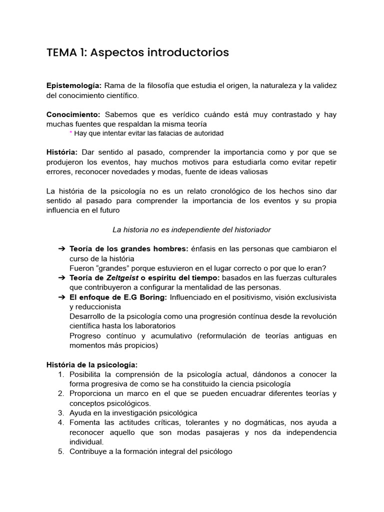 TEMA 1 - Aspectos Introductorios | PDF | Teoría | Sicología
