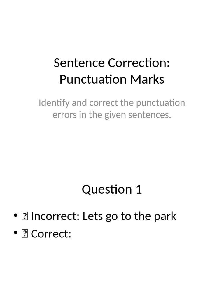 Sentence Correction Punctuation | PDF