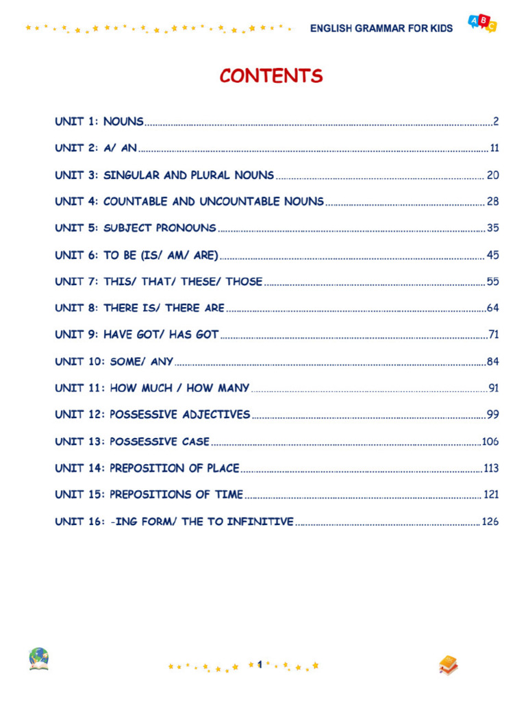 Grammar Book For Kids Tap 1 | PDF