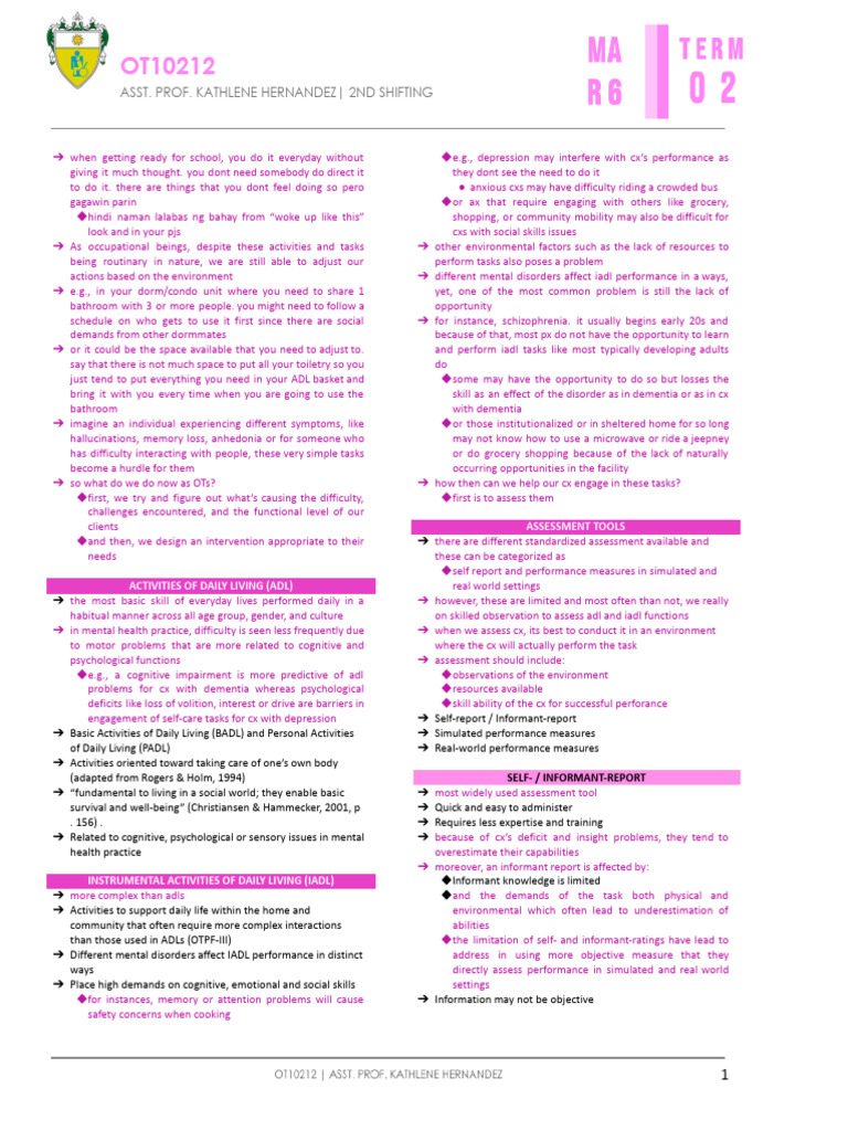ADL and IADL Assessment Tools Overview | PDF | Dementia | Cognition