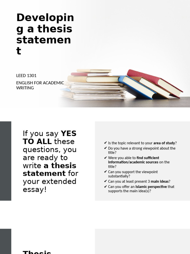 Thesis Statement & Parallelism (Part 1) | PDF | Sentence (Linguistics) | Essays