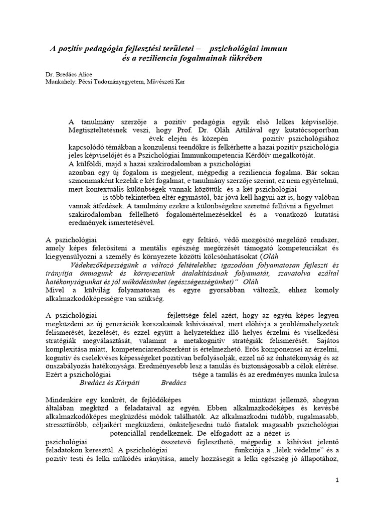 Immunkompetencia és reziliencia cikk | PDF