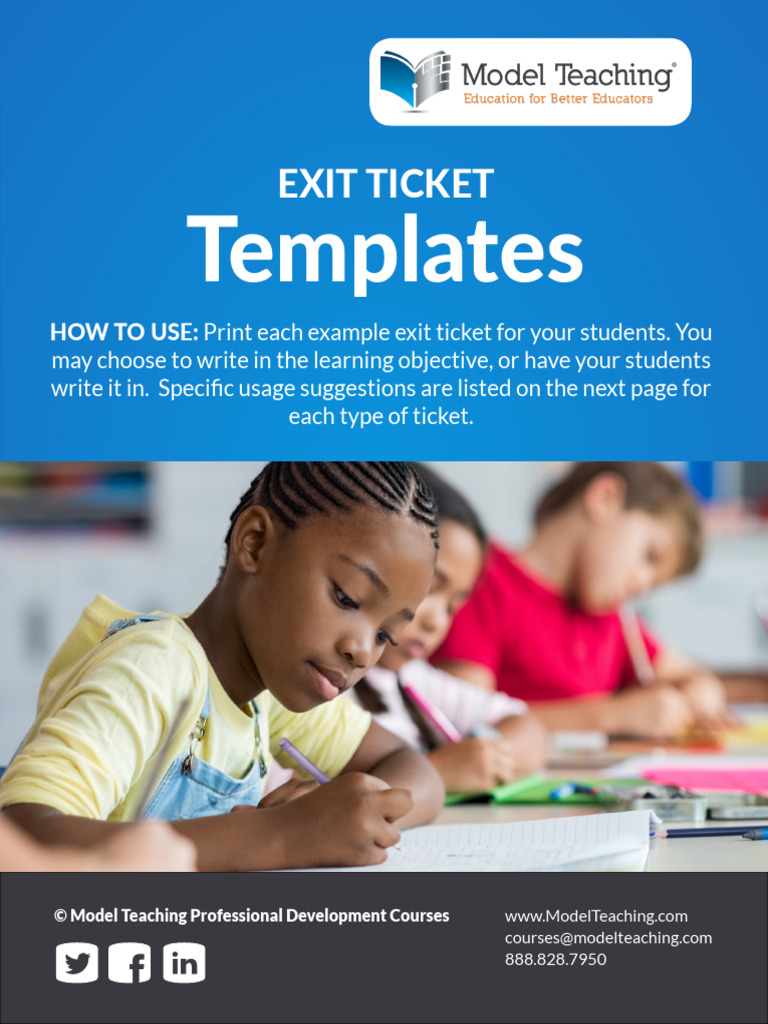 Example Exit Ticket Templates | PDF | Teachers | Learning