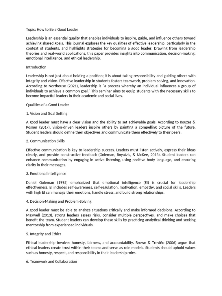 Presentation On Leadersh by MR Ande Clement | PDF | Leadership ...