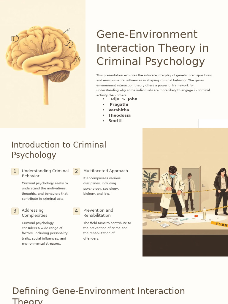 Gene Environment Interaction Theory in Criminal Psychology | PDF ...