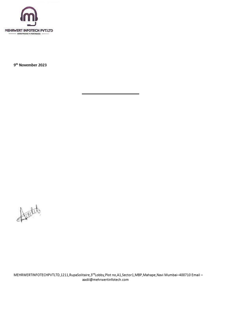 MEHRWERT EXP LETTER Ajay | PDF