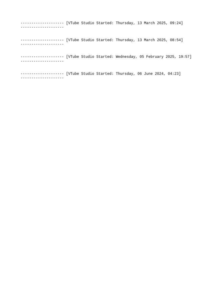 VTube Studio Start Dates Log | PDF