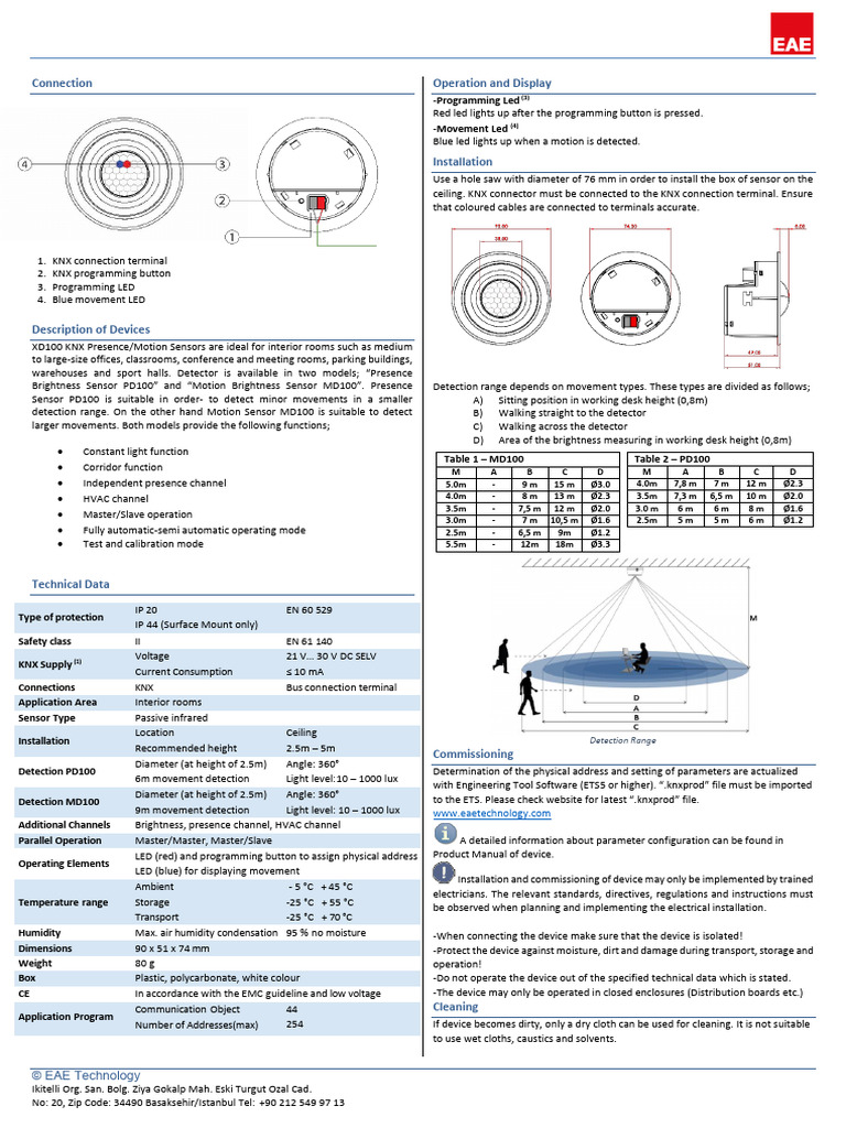 XD100 Flush Mount Sensor Installation Guide | PDF | Light Emitting ...
