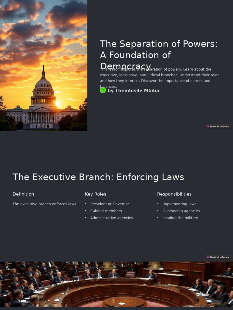The Separation of Powers a Foundation of Democracy (2) | PDF ...
