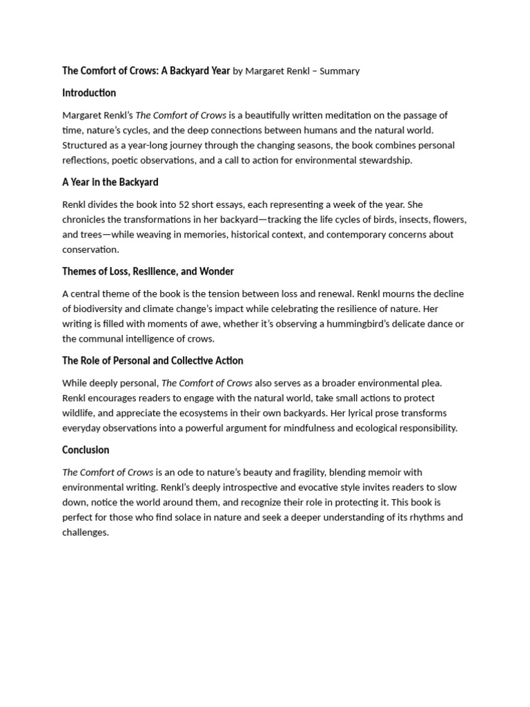 The Comfort of Crow | PDF