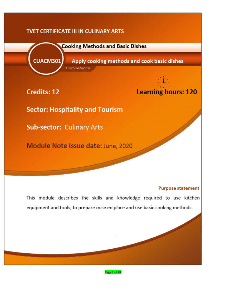 Culinary Arts: Cooking Methods Guide | PDF | Grilling | Cooking