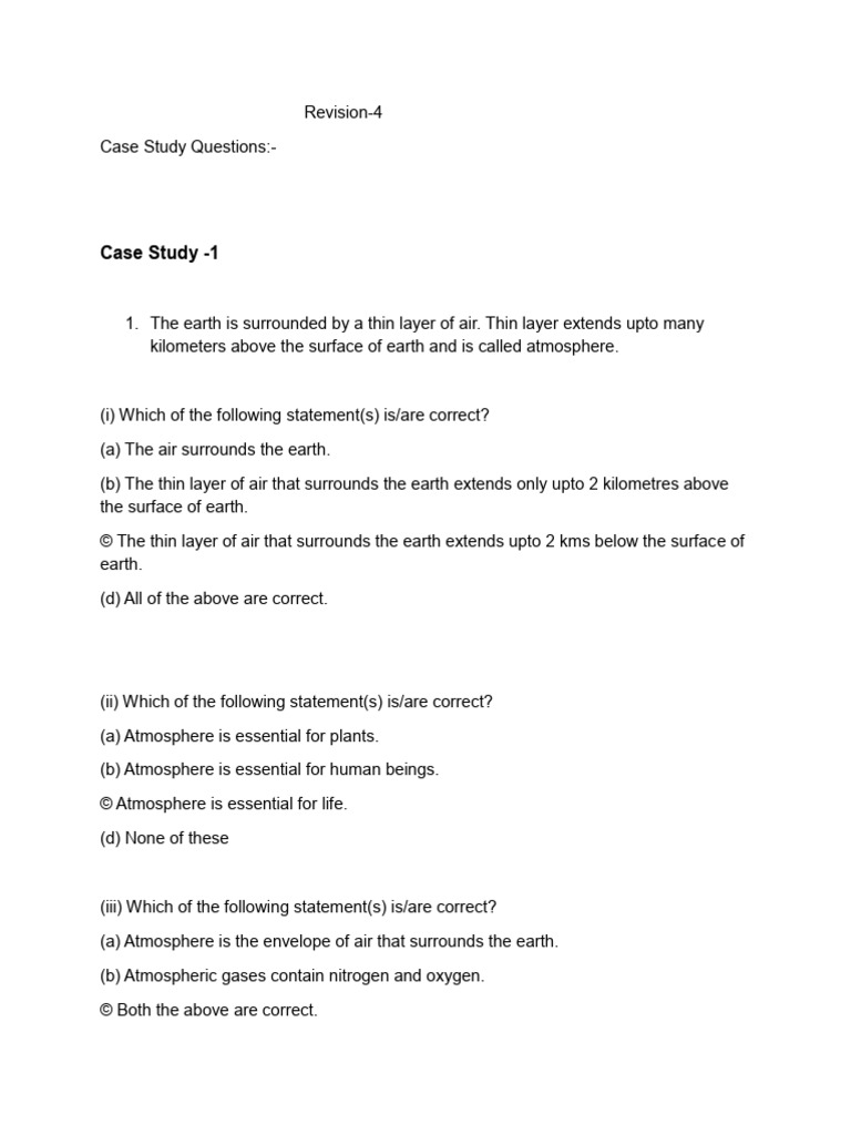 Case Study Practice Class 6 | PDF