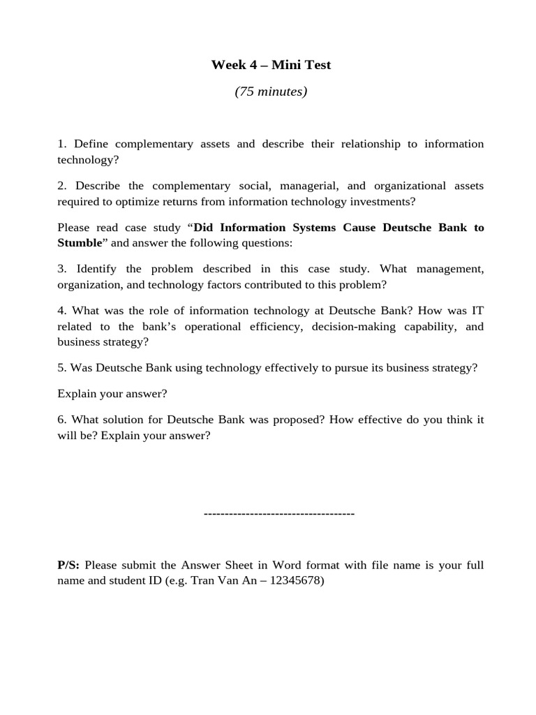Week 4 -Mini Test | PDF