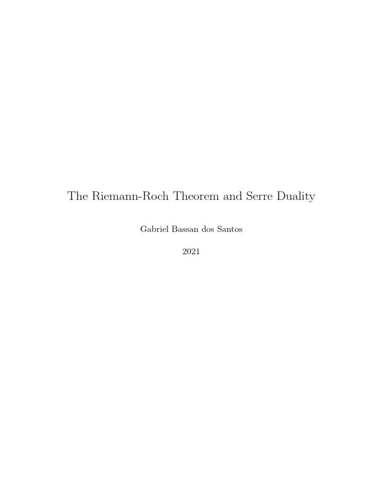 Riemann-Roch and Serre Duality Explained | PDF | Ring (Mathematics ...