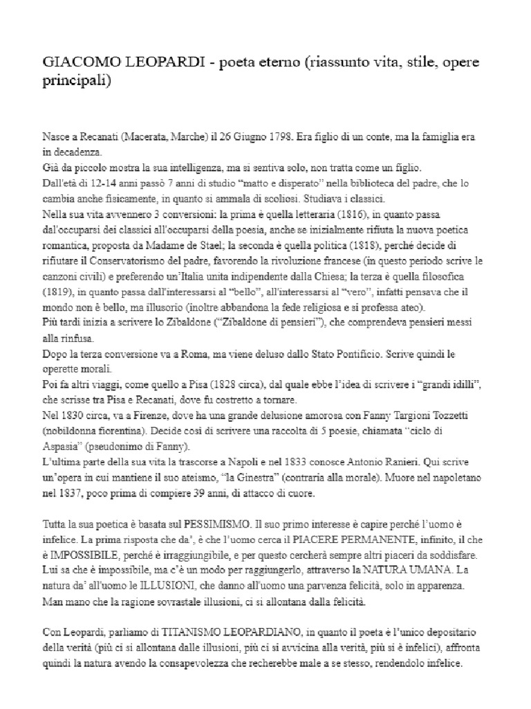 Giacomo Leopardi | PDF