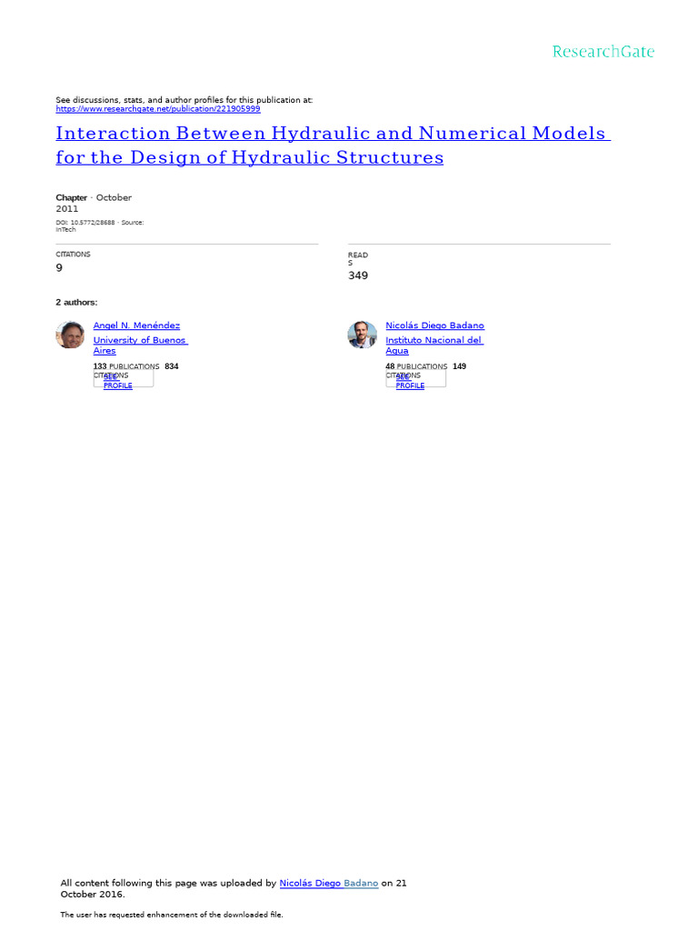 InTech-Interaction Between Hydraulic and Numerical Models For The ...