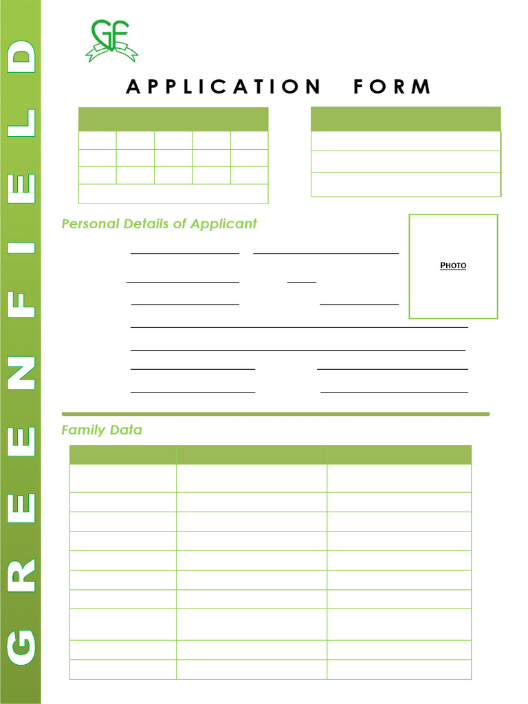 Student Application Form (Green Logo) | PDF | Government And Personhood