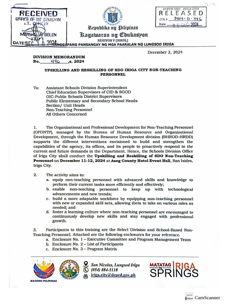 Upskilling - Training Memo | PDF