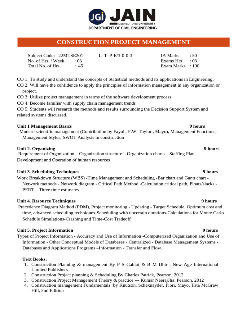 Construction Project Management Course | PDF | Project Management ...