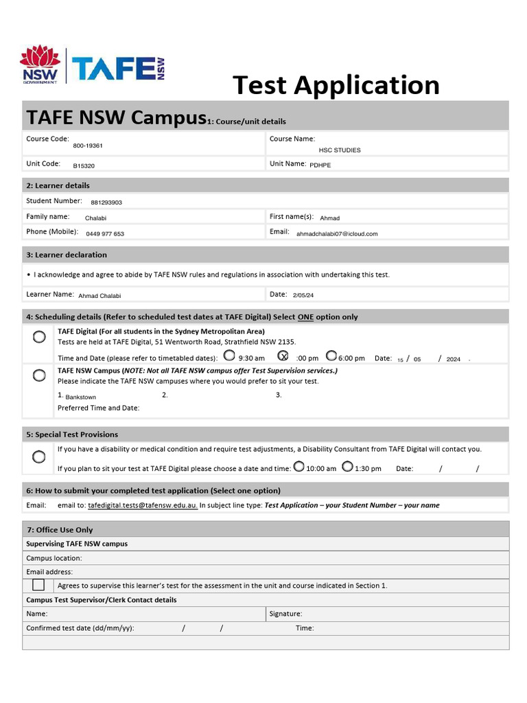 TAFE Campus Test Application | PDF