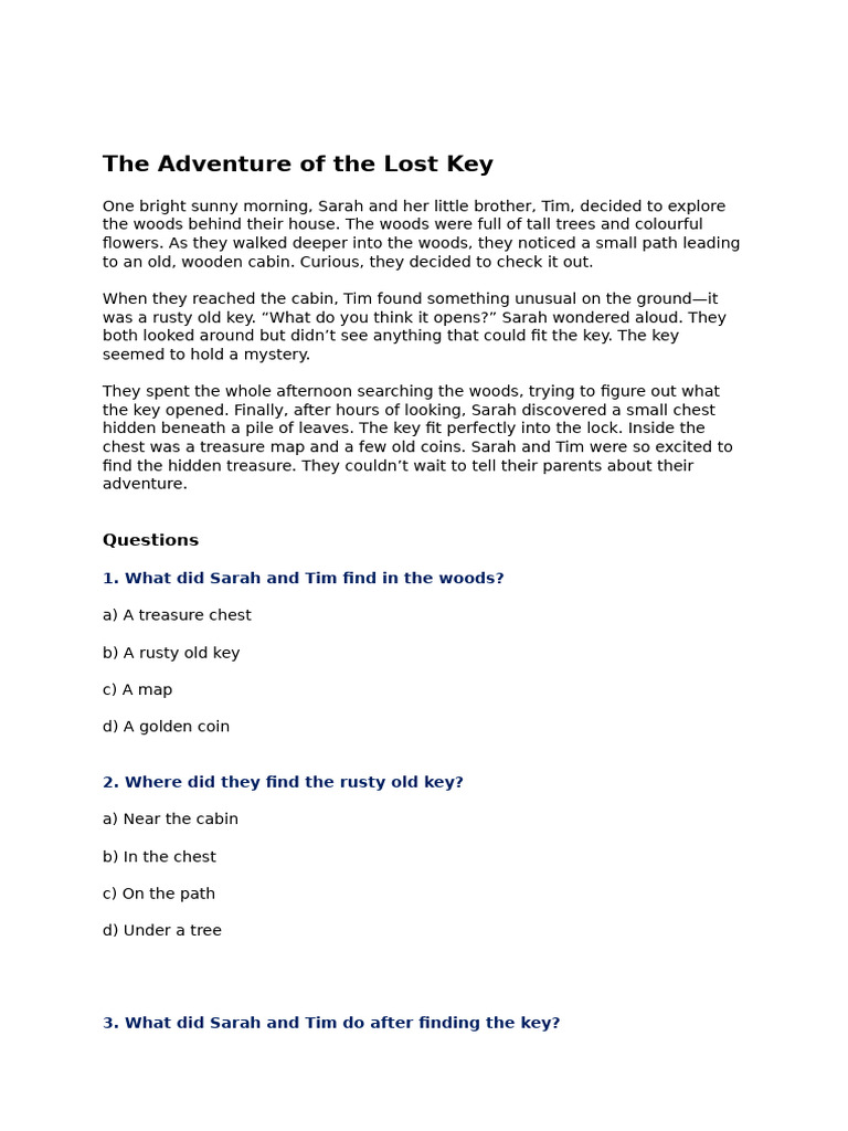 Adventure of the Lost Key | PDF
