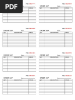 Order Slip Template Overview | PDF