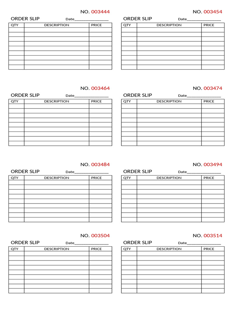 Order Slip Overview and Details | PDF