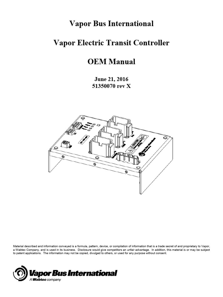 Vapor Electric Transit Controller OEM Manual - 51350070 (Jun-16 Rev.X ...