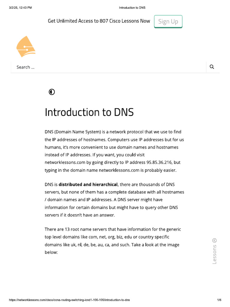 Intro To DNS | PDF