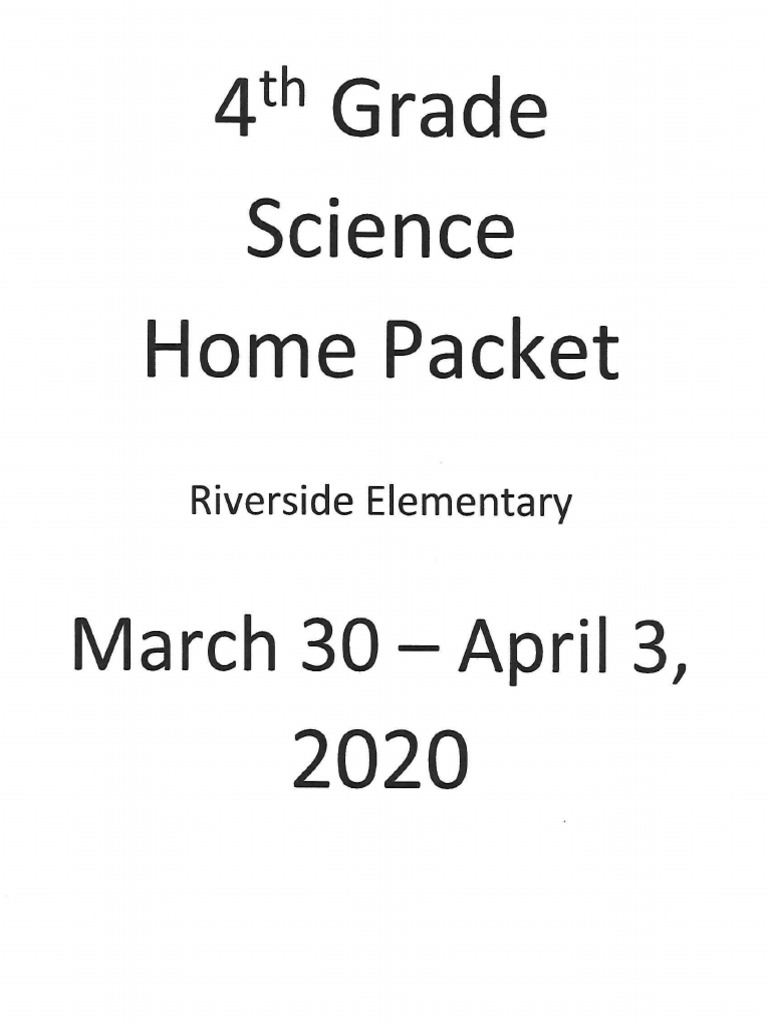 Fourth Grade Science Week 2 | PDF
