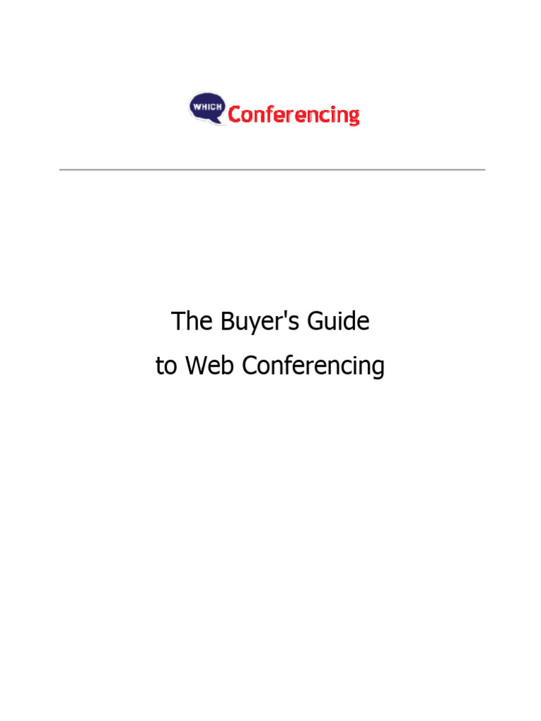 Buyers Guide For Web Conferencing | PDF | Expense | Web Conferencing