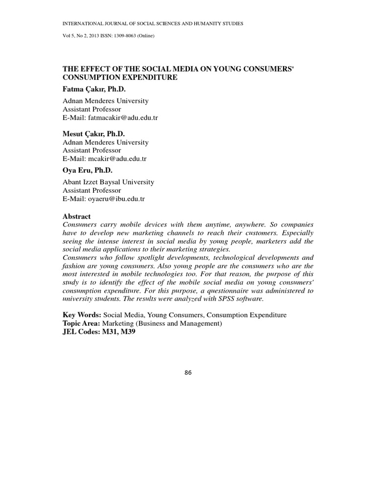 The Effect of The Social Media On Young Consumers' Consumption ...