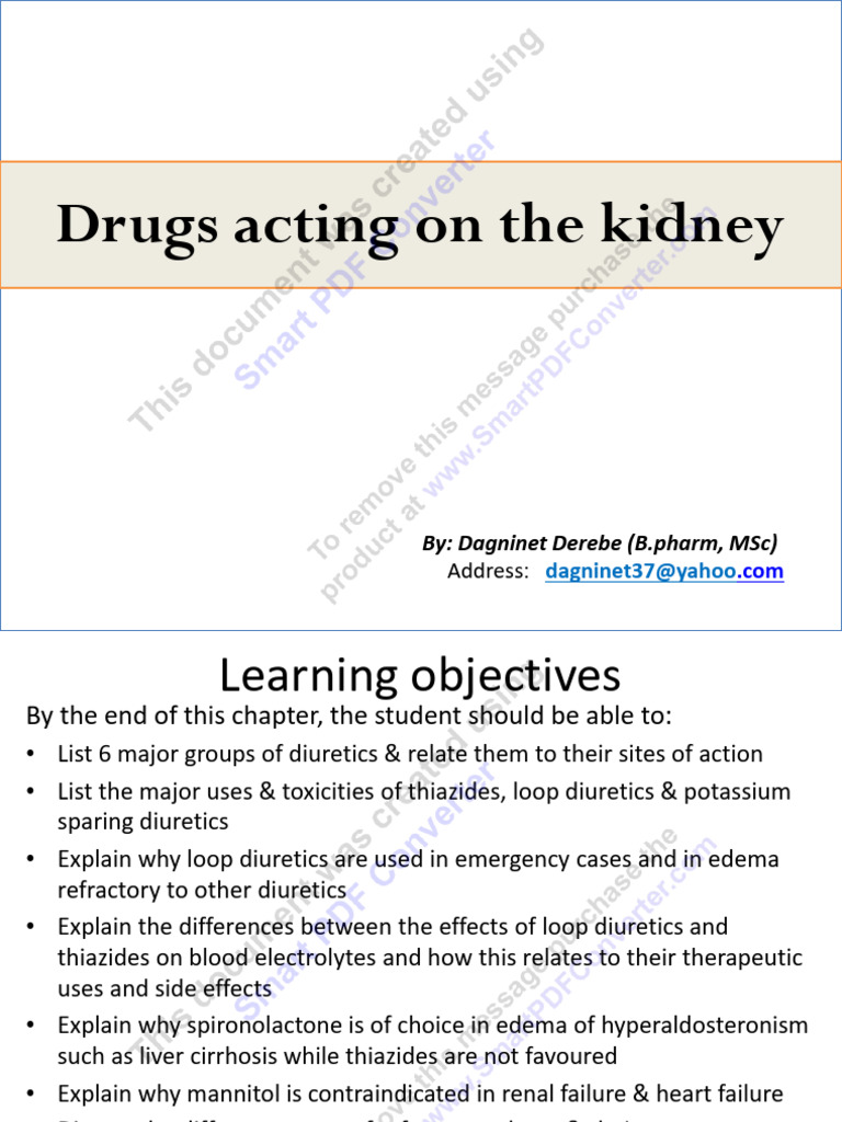 4-Drugs Acting On The Kidney-Password | PDF | Kidney