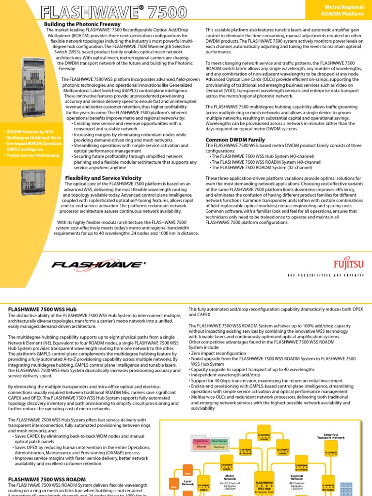 Flash Wave 7500 r5.2 Catalog | PDF | Wavelength Division Multiplexing ...