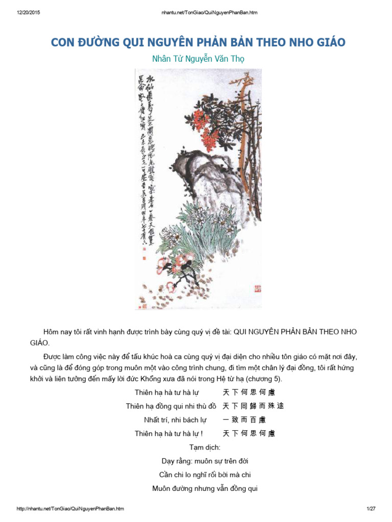 Con Duong Qui Nguyen Phan Ban Theo Nho Giao | PDF