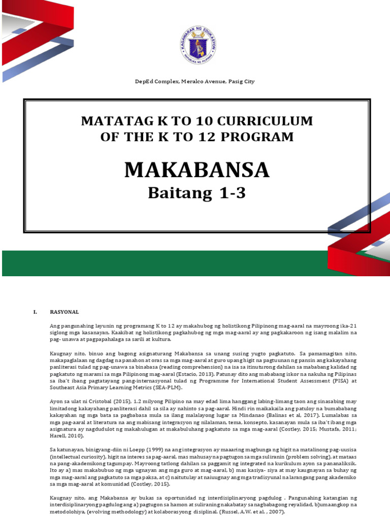 Final Matatag Makabansa CG 2023 Grades 1 3 | PDF