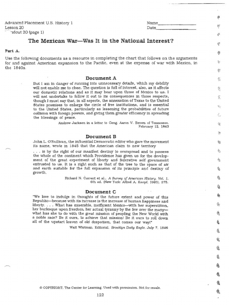 DBQ Mexican War | PDF | Mexican–American War | The United States