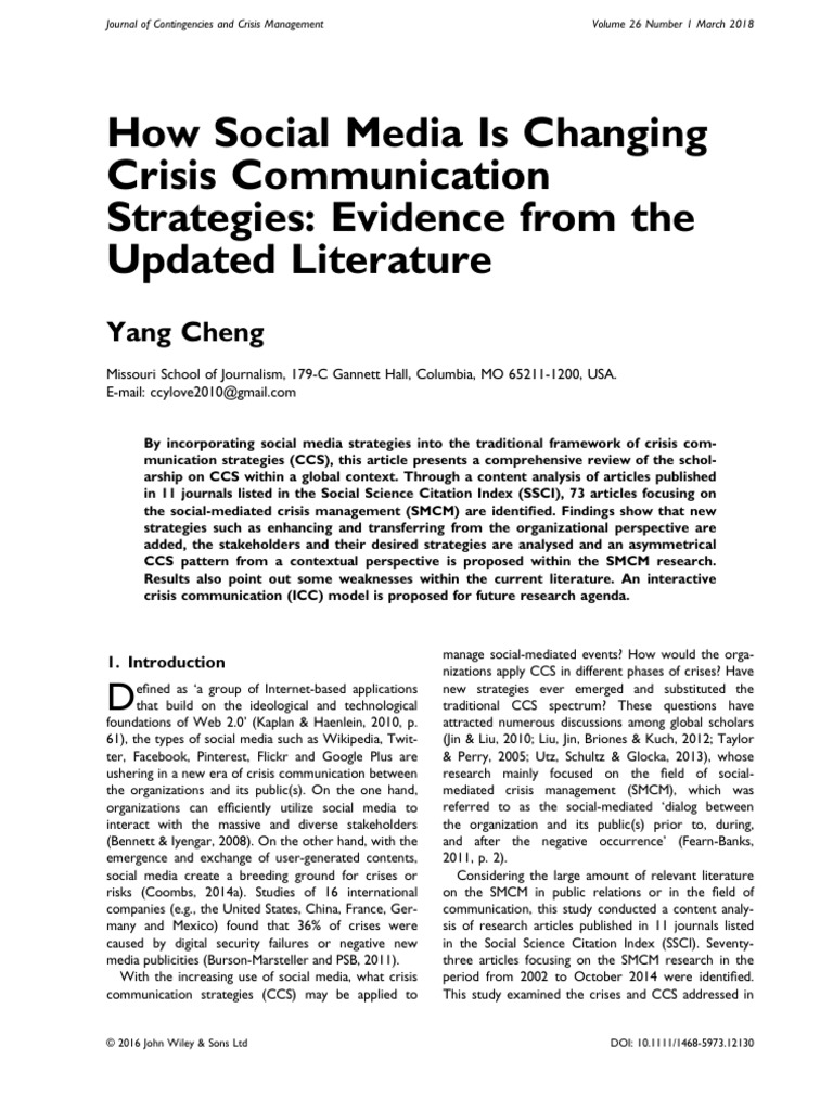 How Social Media Is Changing Crisis Communication Strategies: Evidence ...