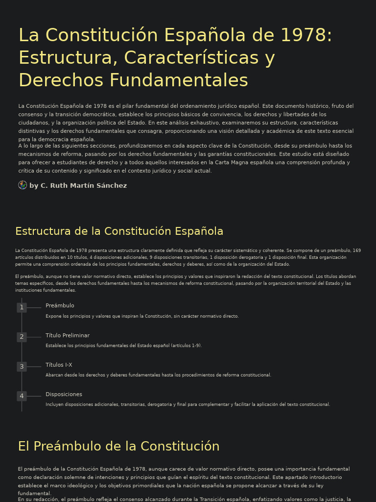 La Constitucion Espanola de 1978 Estructura Caracteristicas y Derechos ...