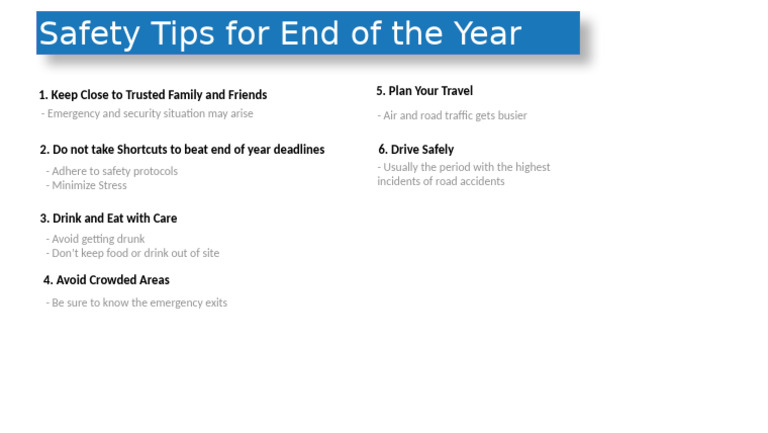 End-of-Year Safety Tips Guide | PDF