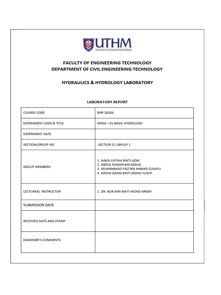 Basic Hydrology Lab Report Summary | PDF | Surface Runoff | Discharge ...
